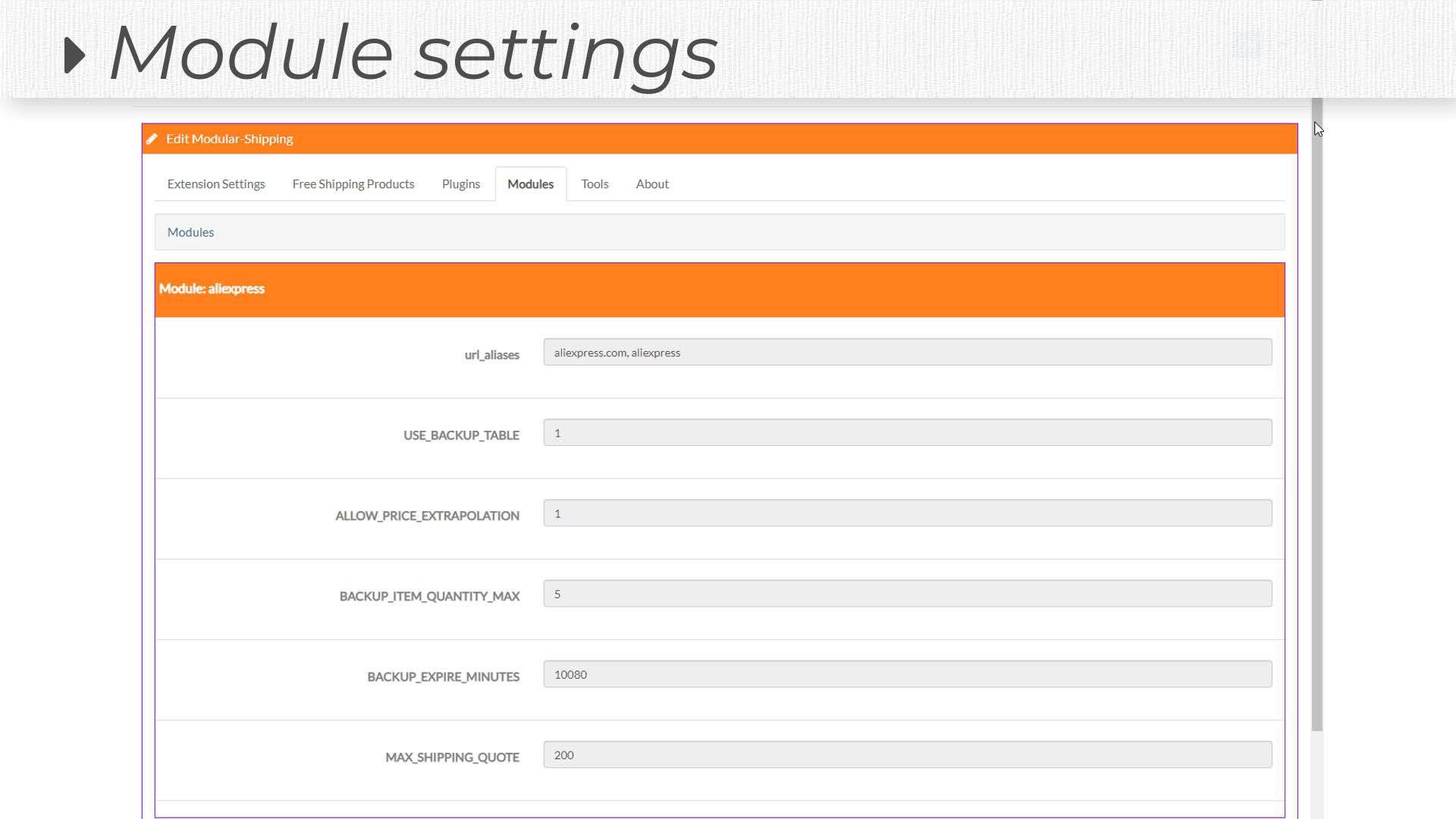 Modular Shipping for OC 2.3.x [Administration] Cartmega