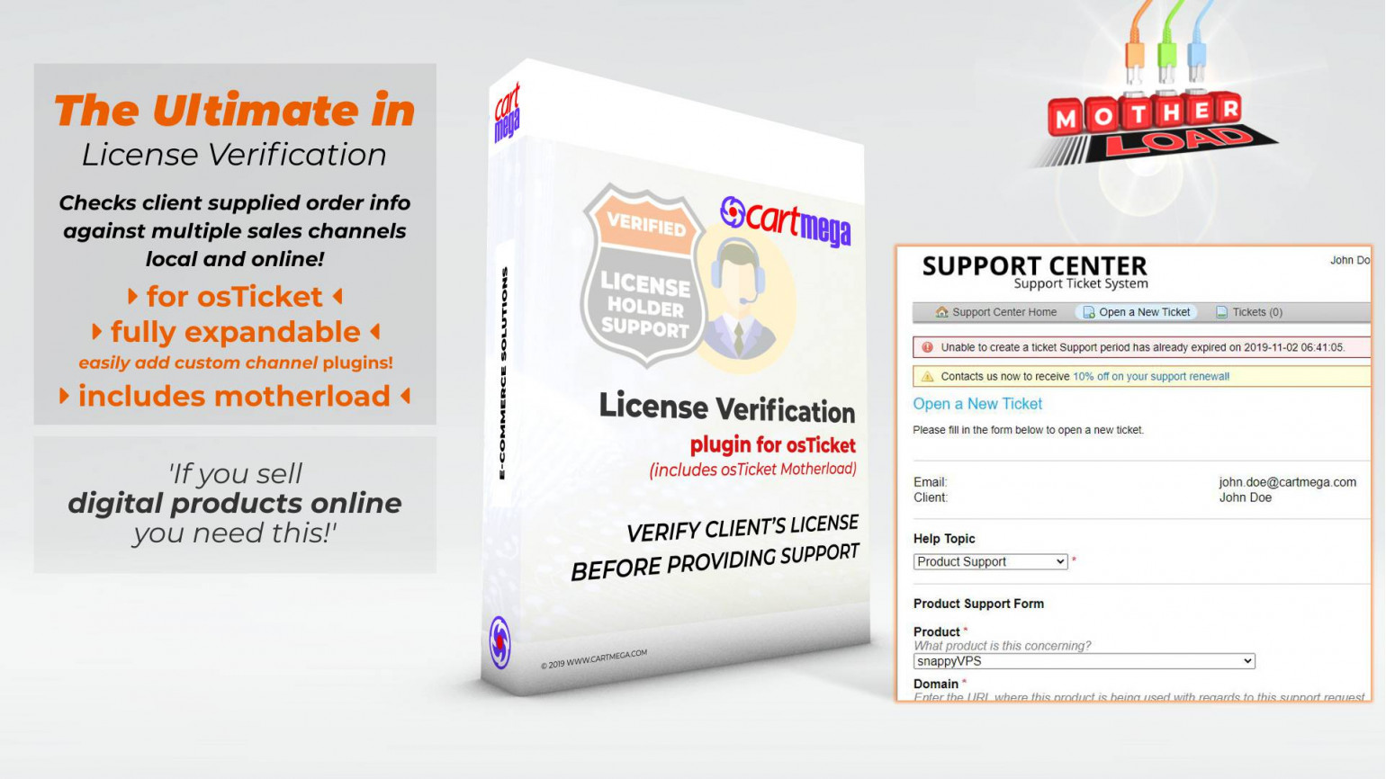 License Verification for osTicket (Digital Product & Software Registration)